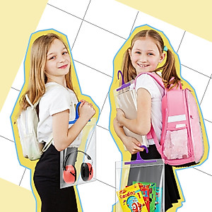 24 Pack Hanging Storage Bags, Headphone Storage Bags, Colorful Large Hook 10 x 12.5-inch Clear Plastic Bags for Classroom, Library, and Pharmacy Use