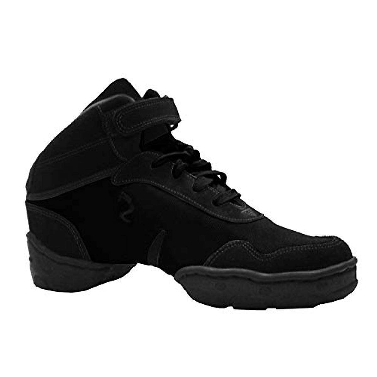 Skazz by Sansha Women's Dance Studio Exercise Sneakers Canvas Split-Sole Boomerang, Black/White,3.5 Wide