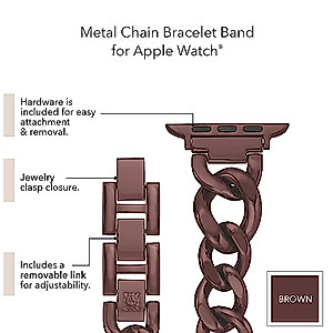 Anne Klein Fashion Chain Bracelet for Apple Watch, Secure, Adjustable, Apple Watch Replacement Band, Fits Most Wrists