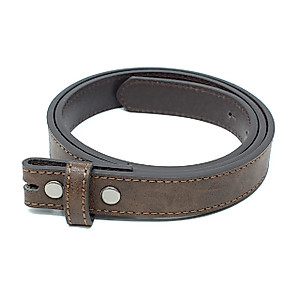BC Belts Womens Thin Leather Belt Strap with Vintage Distressed Texture 1" Wide with Snaps (Dark Brown-XS)