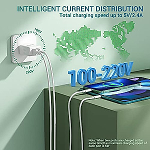 iPhone Charger MFi Certified, Quntis 2Pack 6.6ft Lightning Charging Cable Cord with Dual Port USB Wall Charger Block Adapter for iPhone 14 13 12 SE 11 Max XS XR X 8 7 6s 6 Plus iPad Pro iPod Airpods