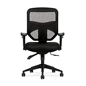 HON Prominent Mesh High-Back Task Chair, with Seat Glide and Height-and Width-Adjustable Arms, Asynchronous Control, Black