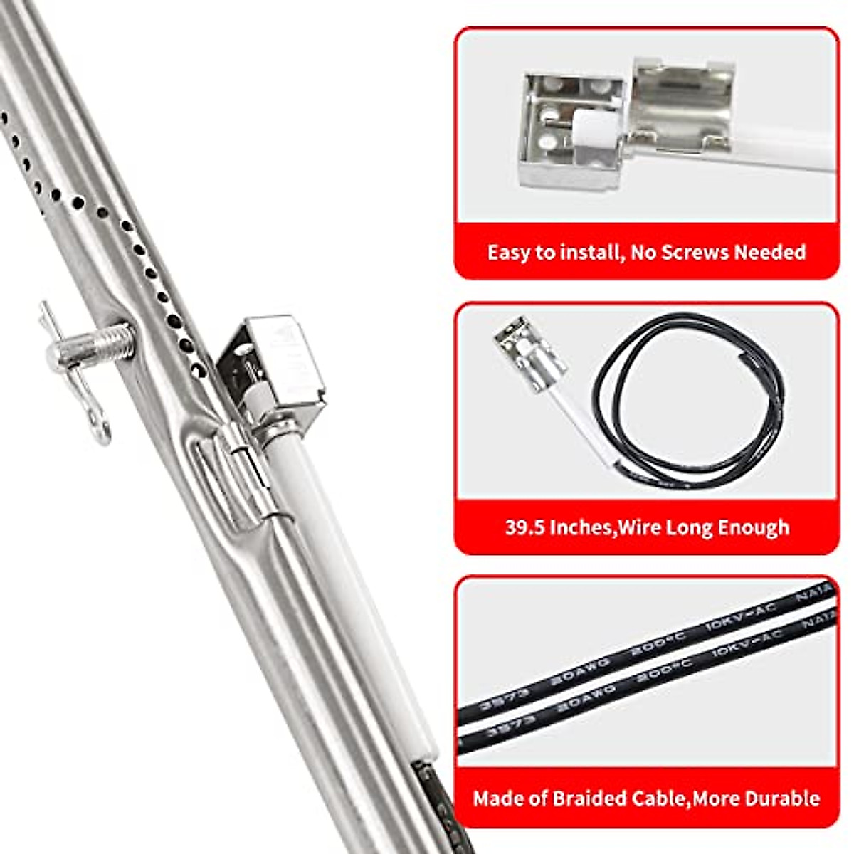 FIRXZYMZ Replacement Parts Kit for Charbroil Performance 5 Burner 463347519, 475 4 Burner 463347017 463673017 463376018P2, Heat Plates Burner Grills Adjustable Crossover Tube