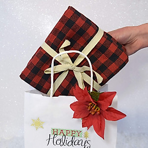 Prime Line Packaging White Kraft Paper Gift Bags with Handles for Small Business, Boutiques, Retail, Shopping, Birthdays, Favors, Bulk, 8x4x10 50 Pack