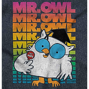 Mr Owl Vintage Retro Tootsie Pops Graphic T Shirt Men or Women Heather Navy