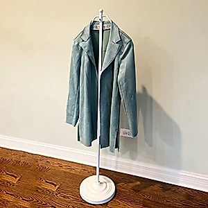 FixtureDisplays® 1PK White Garment Hanger Stand Floor Counter Jacket Blouse Sweater Shirt Display Adjustable Height 25-50" 16907-NF