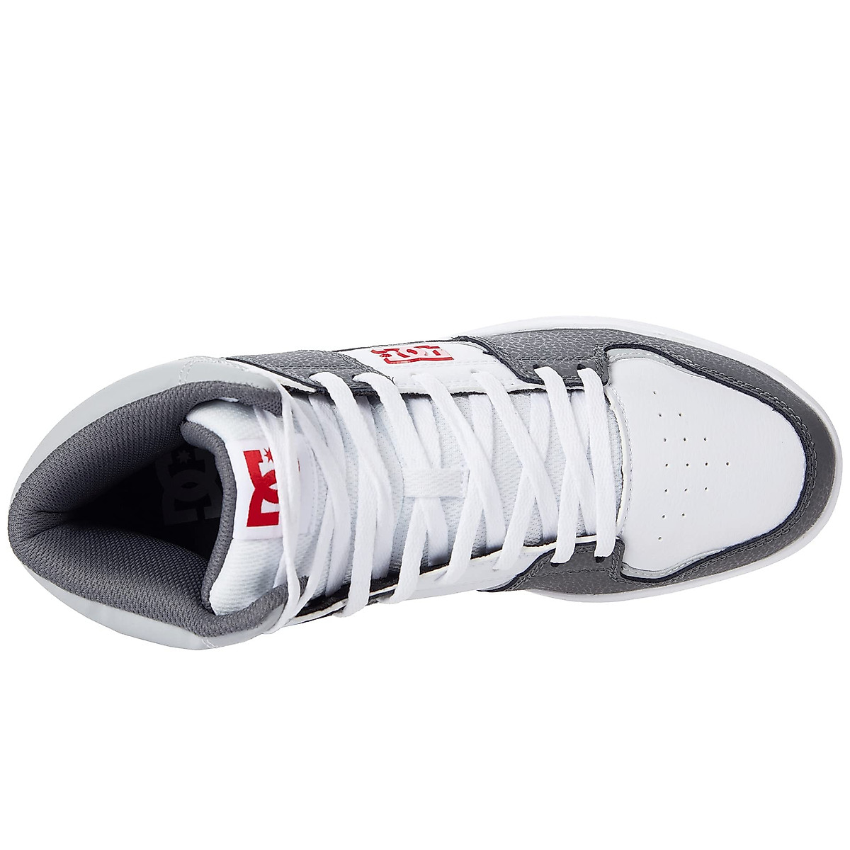 DC Mens Cure Casual High-Top Skate Shoes Sneakers White/Grey/Red 13 D - Medium