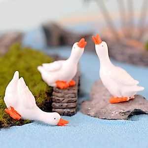 zdfYYkzdf 3Pcs Miniature Goose Desktop Ornaments Bonsai Mininature Landscape Decoration for Fairy Garden Home Car Crafts Decor 3pcs