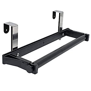 YYST Over Cabinet Door Paper Towel Holder Bar Dispenser for for Kitchen, Pantry, Mudroom, Fits Both Standard & Jumbo Rolls (Black, 1)