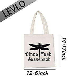 LEVLO Dragonfly Fans Tote Bags Dinna Fash Sassenach Shopping Bags Dragonfly Lover Tote Bags Sister Mother (Dinna Fash Sassenach)