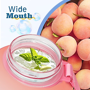 MYFOREST 64oz Water Bottle, Time Marker for Motivational Hydration, Drop-proof, BPA-free, Nozzle/Straw/Carry-Strap/Wide-Mouth for Easy Clean - 1900mL Large Sports Jug