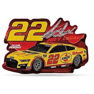 Rico Industries NASCAR Joey Logano #22 Shape Cut Pennant - Home and Living Room Décor - Soft Felt EZ to Hang, 18x0.10x18