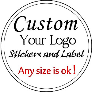 200 Piece Custom Sticker and Customized Logos Wedding Birthday Baptism Stickers Design Your Own Stickers Personalize Stickers (White Artpaper, 1.5" Round)