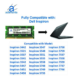 Adamanta 8GB (1x8GB) Compatible for Dell Latitude E7450, E7250, 7250, E5550, 5550, E5450, 5450, E5250, 5250 DDR3L 1600Mhz PC3L-12800 SODIMM 2Rx8 CL11 1.35v Notebook Laptop Memory RAM Upgrade