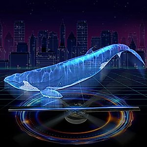 3D Hologram Fan Naked Eye LED Advertising Display Fan with 700 Video Library, 720P Hi-Resolution Holographic Projector Fan is Best for Business,Store,Shop,Bar (16.5 inch)
