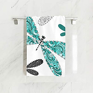 SUABO Dragonflies Hand Towels, Set Lace Vintage Hand Towel Bath Decor Face Towel for Bathroom 30"x15"