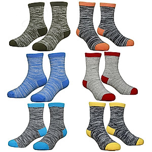 Hzcojulo Little Toddler Kids Boys Girls Fashion Cotton Socks -BA-6 Pairs,L/Shoe size 13-3.5/7-10Years