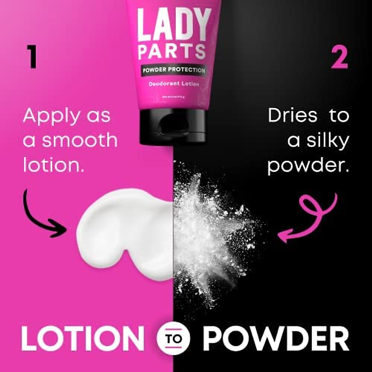 Lady Parts Feminine Hygiene Body Powder Deodorant Lotion For Breasts, Private Parts, Crotch & Inner Thigh to Stop Odor & Friction - Aluminum Free Deodorant For Women - No Talc or Parabens - POWDER PROTECTION - CocoVanilla Scent - 4oz