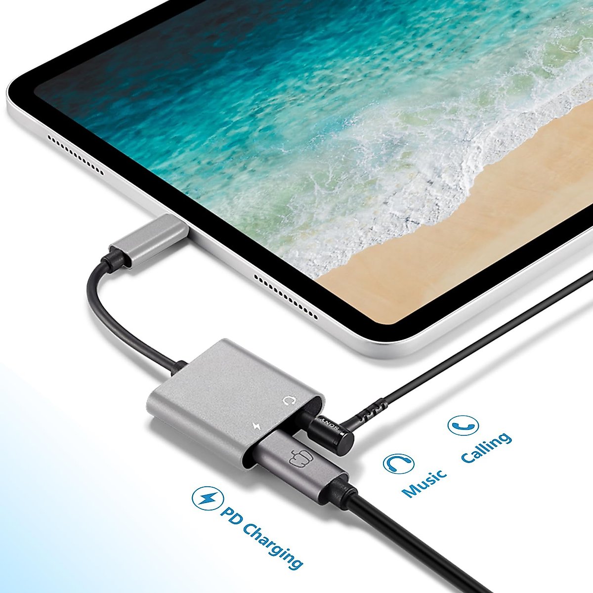 PEPPER JOBS USB-C to 3.5 mm Headphone Jack Adapter 2-in-1 USB-C to AUX Adapter with Fast Charging, Compatible with Samsung Galaxy S21 Series and More (C2PDA)