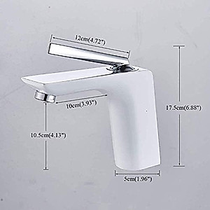 Kitchen Taps White Chrome Basin Faucet Cold and Hot Water Modern Brass Bathroom Sink Faucet Single Handle Hole Toilet Bath Mixer Water Tap