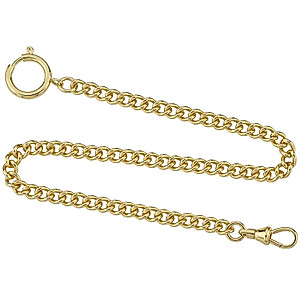 Gotham Classic Series Gold Plated Stainless Steel Open Face 17 Jewel Mechanical Hand Wind Pocket Watch # GWC14112G