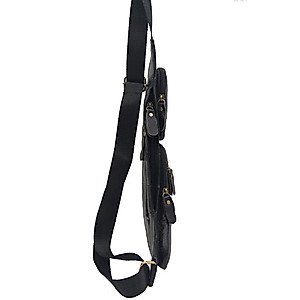 Leather Sling Bag Crossbody Backpack for Men Women Travel Outdoor Sports Hiking Camping Shoulder Chest Day Pack Daypack