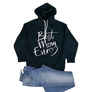 Go All Out Large Black Women Script Best Mom Ever Heart Idea Sweatshirt Hoodie