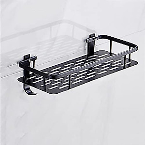 ZSFBIAO Bathroom Shelf Punch-Free Shower Caddy Corner Frame Wall Mounted Aluminum Toilet Storage Shampoo Holder Kichen Organizer Rack Wall Floating Shelves (Color : B)