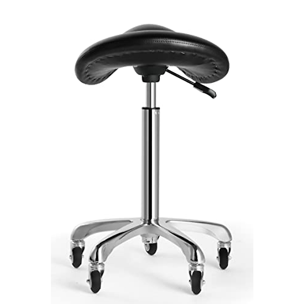 Beauty Saddle Stool Rolling Swivel Chair for Massage Clinic Spa Salon Office Adjustable with Wheels(Black)