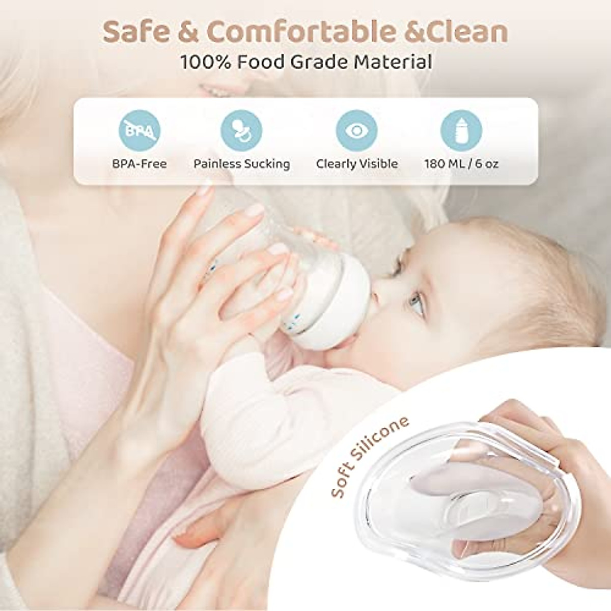 Breast Pump - Wearable Electric Low Noise Breast Pump, Rechargeable Portable Breast Pump with 2 Modes & 9 Levels, LCD Display Memory Function and Can Be Worn in-Bra, 24mm Flange