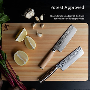 Shun Cutlery Small Hinoki Cutting Board, 10.75" x 8.25" Small Wooden Japanese Chopping Board for Kitchen, Medium-Soft Wood Preserves Knife Edges, Forest Stewardship Council Certified