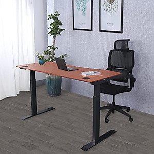 ApexDesk Elite Pro Series 60" x 27" Electric Height Adjustable Stand up Desk, Sit Stand Home Office Desk, Computer Desk - Curved Bamboo