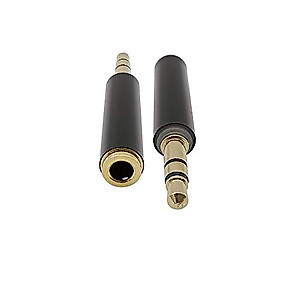 VizGiz 2 Pack TRRS to TRS Adapter 3.5mm Plug Jack 1/8'' Connector Converter for Phone Earphone Headphone Earbuds Microphone 4 Pole to 3 Pole Computer Camera Recorder Sound Card Amplifier MIC Port