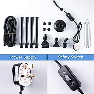 FeelGlad Aquarium Vacuum Gravel Cleaner - Electric Automatic Fish Tank Water Change Siphon with Flow Control, 4 Extra Long Tube(6.8ft) / Water Changer/Sand Cleaner/Water Flow/Water Shower