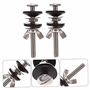 Angoily 4 Pcs Toilet Tank Screw Toilet Cover Nuts Toilet Hinges Screws Toilet Cover Screw Replacement Toilet Fixing Screws Closestool Accessories Toilet Screws M8 Rubber Toilet Lid Bolt