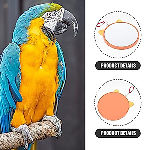 POPETPOP 2Pcs Bird Mirror Parrot Hanging Swing Mirror Toys Bird Interactive Playing Toy for Chicken Cockatiel Parakeets Canaries Budgie Cage Accessories