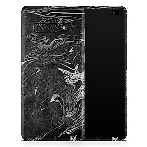 DesignSkinz Black & Silver Marble Swirl V8 Protective Vinyl Decal Wrap Skin Cover Compatible with The Samsung Galaxy S20 (Screen Trim & Back Glass Skin)