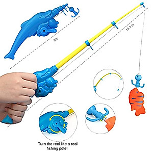 TOY Life Magnetic Fishing Game for Kids 3-5 with 2 Toddler Fishing Poles, Magnetic Fishing Toys for Toddlers, Kids Bath Toys for Toddlers, Outdoor Pool Water Toys for Kids 4-8, Baby Fishing Toy