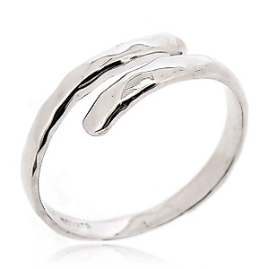 SOVATS Hammered Thumb Ring for Women 925 Sterling Silver Rhodium Plated - Simple, Stylish &Trendy Nickel Free Ring, Size 11