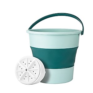 Foldable Mini Washing Machine, Portable Washing Machine for Apartment, Mini Laundry Small Handheld Turbine Washer for Underwear Socks Baby Clothes Automatic Clothes Washer Tub for Camping RV Travel