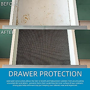 2 Roll Drawer and Shelf Liner,12inch x 6FT Strong Grip Shelf Liners for Kitchen Cabinets,Non Adhesive,Protective Shelf Liner Non Slip for Drawers,Shelves,Cabinets,Storage,Kitchen for Desks,Black