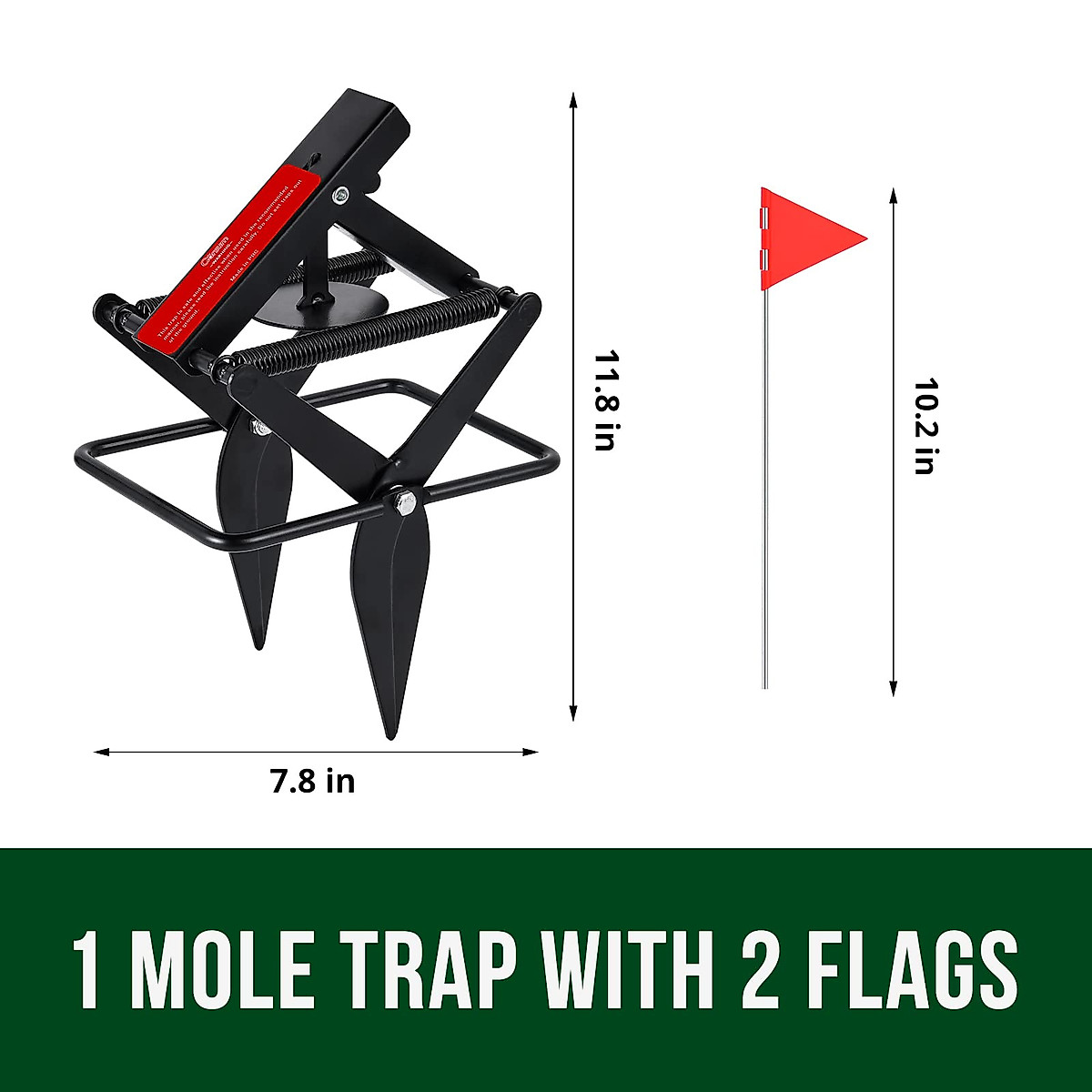 Garsum Mole Traps That Kill, EasySet Eliminator Black Scissor Traps, Vole Trap for Lawns, Reusable Quick & Clean Kill, Black_1 Mole Trap