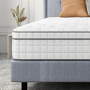 Gegcucey Twin Mattress, Innerspring Mattress with Breathable Foam and Pocket Spring for Motion Isolation, Medium Firm Hybrid Mattress in a Box (10 Inch, Twin)