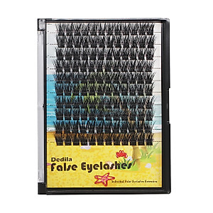 Dedila120Pcs 8-20mm Available Handmade D Curl Wide Stem Individual False Eyelashes Cluster Eyelash Extensions Dramatic Look Volume Eye Lashes Set Home DIY Lashes (14mm)