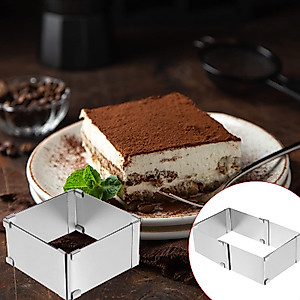 Cabilock Tiramisu Baking Mould for Mouss Ring Stainless Steel Cake Ring Pastry Ring Cirle Mold for Baking Cutting Cake Biscuit (Silver 6 Inch)