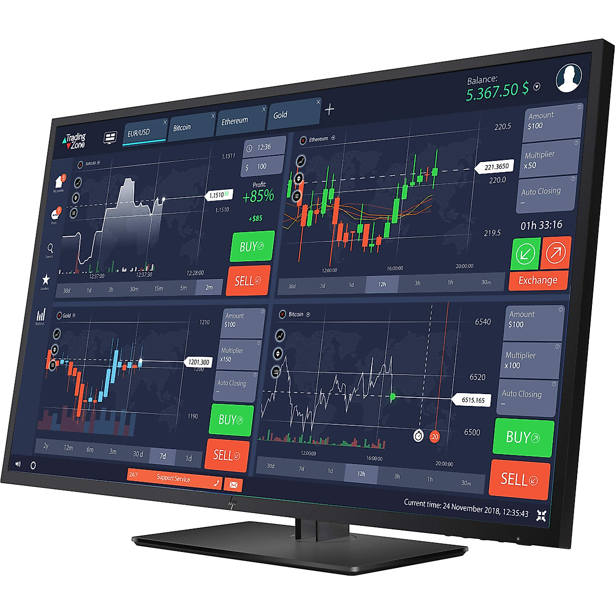 HP Z2 G5 SFF Trading Computer Bundle with Intel Core i7 8-Core up to 4.8GHz, 16GB DDR4-2933, 512GB SSD, Quadro P1000 GPU, Win 10, Z43 UHD 43 Inch Monitor, Keyboard, Gel Pads