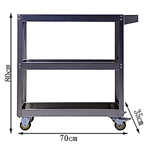 BBIJK Tool Trolley Cart Stainless Steel Multifunction Organizer Silver Service Trolley, Bearing 100KG