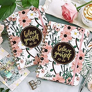 2023-2024 Planner - Weekly & Monthly Academic Planner 2023-2024 with Tabs, 6.4" x 8.5", Jul 2023 - Jun 2024, Hardcover, Strong Binding, Thick Paper, Back Pocket, Elastic Closure, Inspirational Quotes