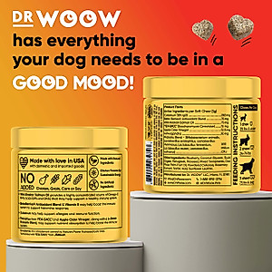 Dr Woow Allergy Relief & Itch Supplement for Dogs - with Omega 3 Wild Alaskan Salmon Oil and BettaBerries + YEA-SACC. Hot Spots, Anti Itch and Seasonal Allergies
