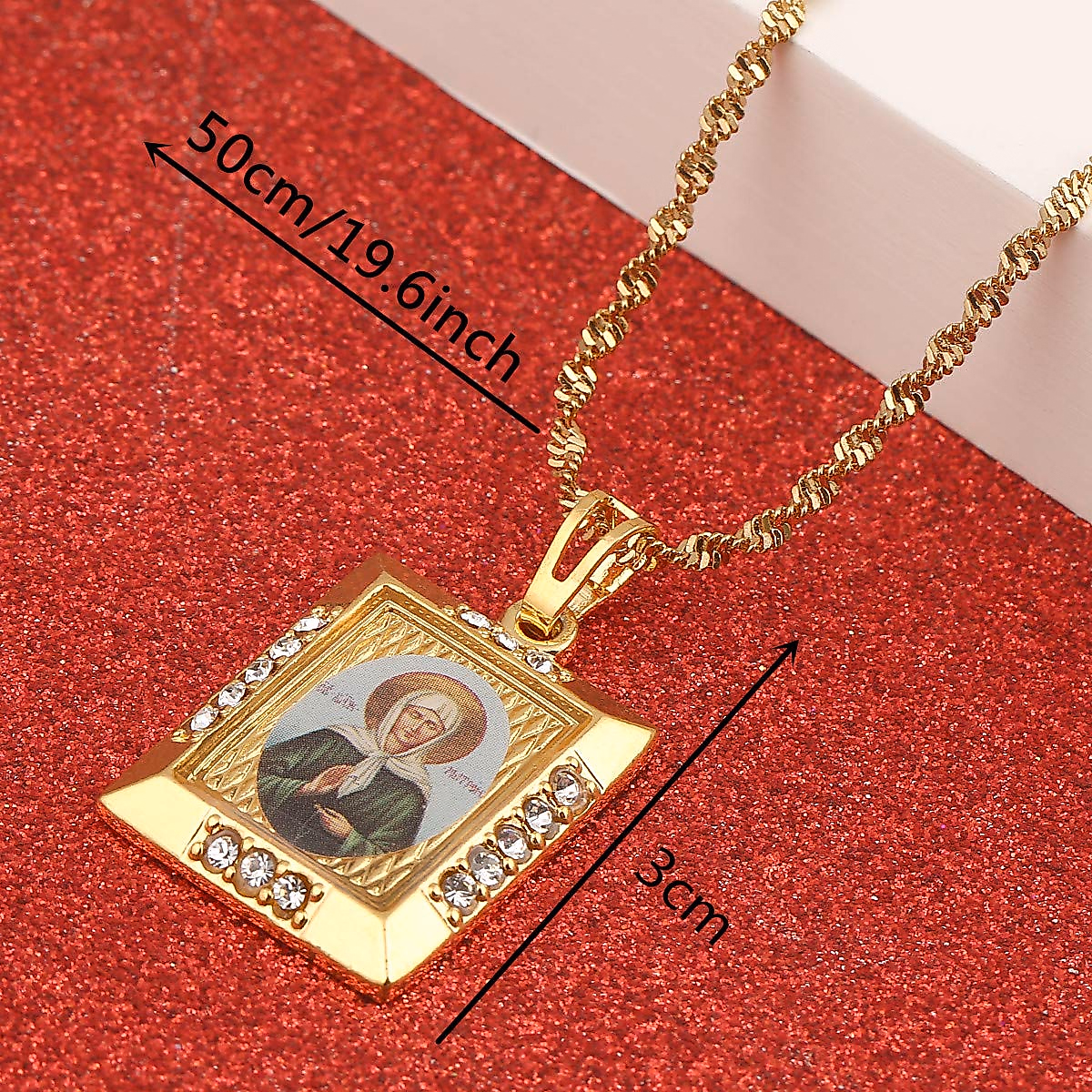 BR Gold Jewelry Russia Blessed Matrona of Moscow Pendant Necklaces Catholicism Orthodox Church Virgin Mary